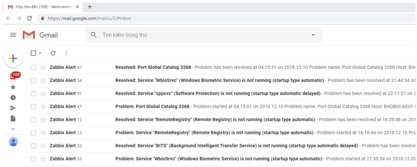 Zabbix monitoring network 6: Mail Alert - ITFORVN